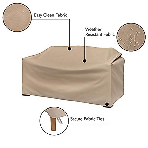 Modern Leisure Basics Patio Loveseat Cover, 55"L x 33"W x 38"H, Khaki
