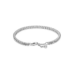 Pandora Sparkling Tennis Bracelet - Sterling Silver & Cubic Zirconia Bracelet for Women Timeless Collection - Gift for Her - 20 cm, No Gift Box