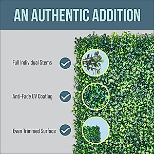 CREATIVE SPACE Grass Wall Panels Artificial Plants Wedding Backdrop 12 PCS 20 x 20 Inch Boxwood Panels Privacy Hedge Screen for Indoor Outdoor Garden Wall Decor Bedroom