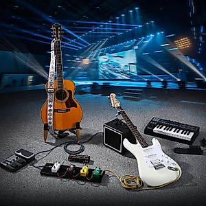 SDYQD Guitar Cable 20 ft - 1/4 Inch Right Angle Black/White Instrument Cable - Professional Quality Electric Guitar Cord and Amp Cable - Electric Instrument Cable - Pro Audio