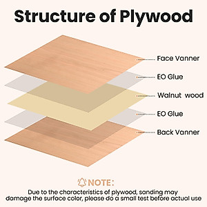 Geetery 16 Pcs 12 x12 Cherry Plywood Sheets 1/4 Unfinished Wood Sheets for Crafts 6.5mm Thin Plywood Wood for Laser Cutting and Engraving, Cutting, Painting, Fretwork, DIY School Projects