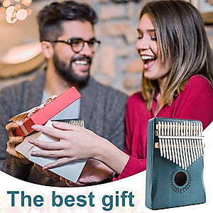 PLLTMU Kalimba Thumb Piano 17 Key Kalimba 17 Key Kalimba with Tune Hammer and Study Instruction,Mbira Thumb Piano,Kalimba Thumb Piano,Gift for Kids,Handmade with Mahogany and Ore Steel Bars