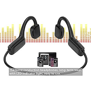 Cuifati Wireless Bone Conduction Headphones, Open-Ear Bluetooth Bone Conduction Sports Earbuds, High Bass Diaphragm, 3D, Skin Friendly, for Outdoor Sports, Running