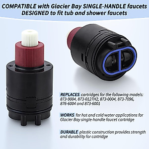 PuritySage Shower Faucet Cartridge Replacement for Single Handle Shower Faucet,Compatible with Glacier Bay 10321,Hot/Cold Water Filter for Shower Faucet