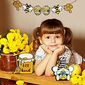 14 Piece Bee Tiered Tray Decor Set Farmhouse Farm Tiered Tray Decor Bee Wood Signs Sunflower Rustic Trays Decor for Summer Home Kitchen Table Decor