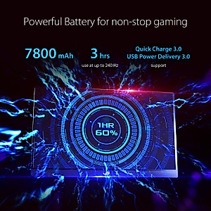 ASUS ROG Strix XG17AHPE 17.3” Portable Gaming Monitor, 1080P Full HD (1920 x 1080), IPS, 240Hz, Adaptive-Sync, Eye Care, Micro-HDMI USB-C, 3 Hour Battery Life,BLACK (Renewed)