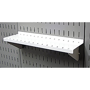 Wall Control Pegboard Shelf 4in Deep Pegboard Shelf Assembly for Wall Control Pegboard and Slotted Tool Board – White