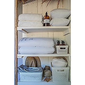 Curver Terrazzo x4 Small Rectangular Storage Basket 4.5L - White