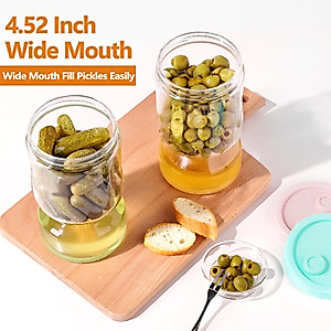ZENS Glass Pickle Jar with Strainer Flip, 2 Pack 51oz Anti-Slip Large Pickle Container, Airtight Hourglass Pickle Juice Separator Canning Jar for Storage Olive, Gherkin, Dill Sliced Pickles.