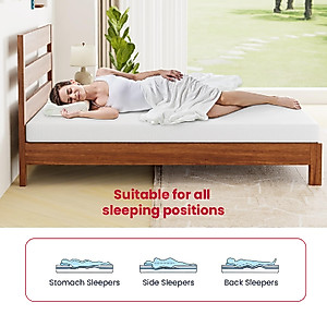 Full Mattress 5 Inch Gel Memory Foam Mattress for Cool Sleep Pressure Relief Breathable Cover Mattress Medium Firm Full Size Mattress in a Box Cooling Gel Infused Bed Mattresses, White
