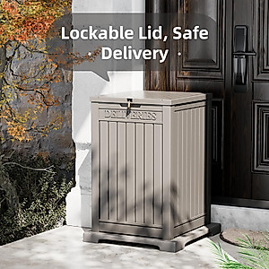 Package Delivery Box for Porch, 48 Gallon Storage Box with Lockable Secure, Large Double Wall Resin Outdoor Package Delivery and Waterproof Deck Box