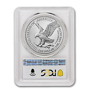 2022 (W) 1 oz American Silver Eagle MS-70 (First Strike - Struck at West Point - Flag Label) $1 MS70 PCGS