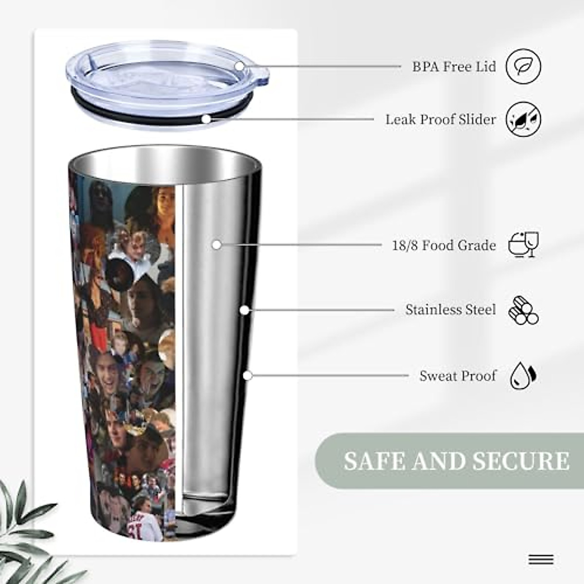 OAEWRE Joe Actors Keery Stainless Steel Mug Insulated Tumbler Coffee Mugs with Lids and Straw Double Wall Vacuum Cup 20oz