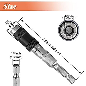 Mesee 3 Pieces Magnetic Pivoting Bit Tip Holder 1/4'' Hex Shank Quick Change Screwdriver Bit Holder Extension Bar Magnetic Screw Drill Tips Holder Extender Bendable in 20° for Corners or Tight Spots