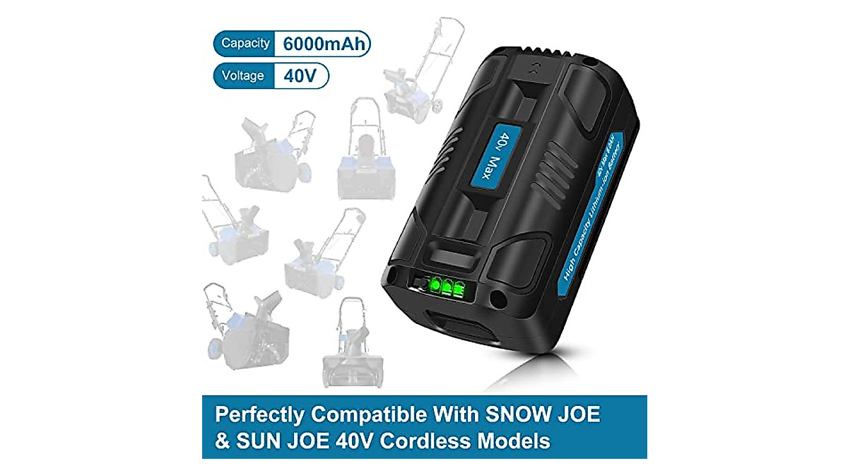 Aoasur 6.0Ah Battery Replacement for Snow Joe & Sun Joe