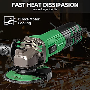 ALTOCRAFT Angle Grinder Tool,4-1/2 Inch Corded Electric Power Hand Mini Grinders with Grinding Wheel, 2 Cut Off Wheels, Flat Disc,Auxiliary Handle for Metal concrete Wood Cutting/Grinding/Polishing