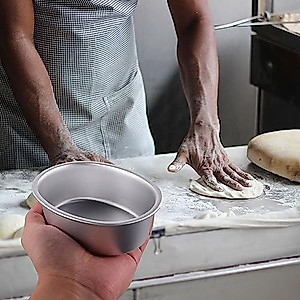 Kichvoe Accessories Oval Cheesecake Pan 4PCS Non-stick Cake Pan Aluminum Cake Mold Bread Loaf Pan Mold Meatloaf Breads Mold for Oven Baking Cake Mold Compatible with Instant Pot