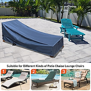 HWmatyCover Waterproof Patio Furniture Covers with Sealed Seam Heavy Duty Outdoor Chaise Lounge Covers 1Pack - 75.9" Wx 30" D x 25.9" H, Grey (M)