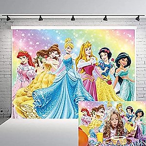 Princess Theme Photography Backdrop Princess Girls Dream Birthday Party Decoration Fantasy Princess Birthday Banner 7x5ft