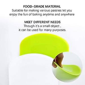 LUTER Dough Scraper Plastic Pastry Cutter Bowl Scrapers Dough Bread Cutters Pizza Cutter Bench Scraper (Green+White+Silver)
