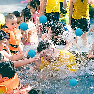 Grebest 5Pcs Reusable Water Balloons,Self Sealing & Quick Fill Silicone Latex-Free Water Bombs for Fun Splash Water Party,Outdoor Summer Pool Beach Toys for Kids Adults Blue 2.36