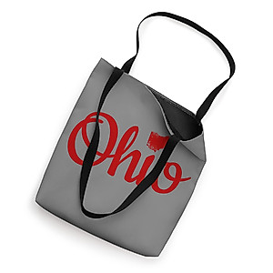 Cute Ohio Red Script OH Map Love Home Buckeye State Tote Bag