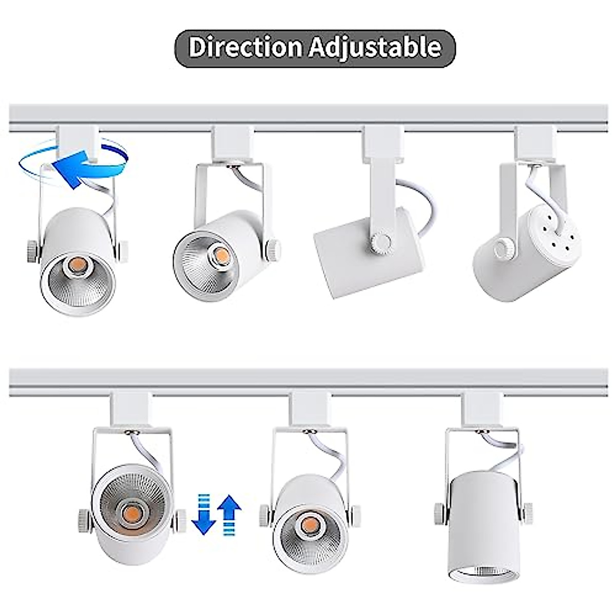 KsDhewi 12 Pack LED Track Lighting Heads Compatible with Single Circuit H Type Rail Ceiling Spotlight for Accent Task Wall Art Exhibition Lighting 7W 3000K Warm White 24D White