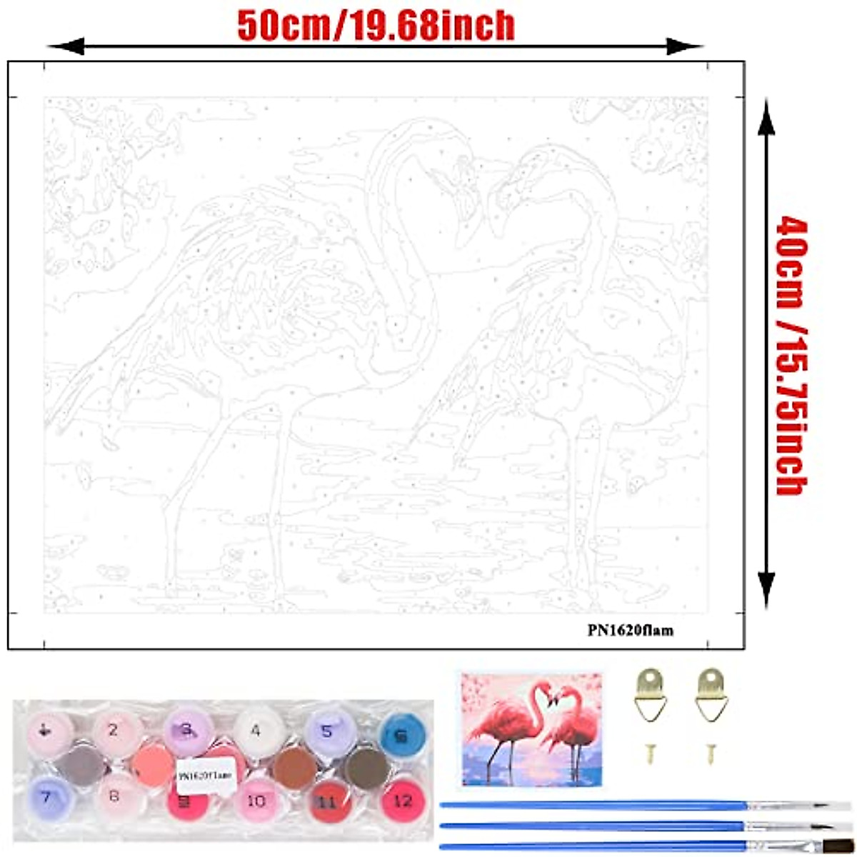 Similane Paint by Number for Adults Painting Perfect for Adult Paint by Numbers Kits On Canvas Home Wall Decor Gift No Frame (Flamingo-16x20 in)