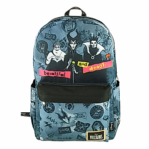 KBNL Classic Disney Villains Backpack with Laptop Compartment for School, Travel, and Work (Villains), Multicolor, Large
