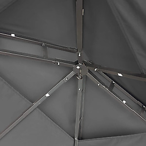 8'x 5' Grill Gazebo Canopy - Outdoor BBQ Gazebo Shelter with Hook and Bar Counters, Steel Frame Double Tier Soft Top Canopy, Grey