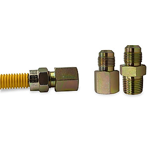 Appliance Pros Flexible Stainless Steel Gas Line for Dryer, Gas Hose Connector Kit, Comes with 1/2" OD 1/2" MIP x 1/2" FIP, Stainless Steel (GASLINE72)