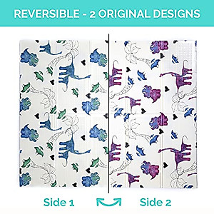 JumpOff Jo - Large Waterproof Foam Padded Play Mat for Infants, Babies, Toddlers, Play & Tummy Time, Foldable Activity Mat, 70 in. x 59 in. - Tiny Dinos, Pack of 1