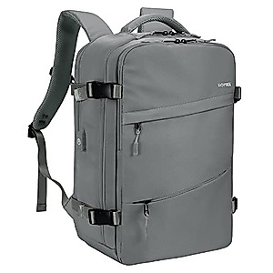 HOMIEE Carry On Bag, Travel Backpack Flight Approved Personal Item Size, Waterproof Luggage Daypack Lightweight Weekender Bag Business Backpack Fits 15.6 Inch Laptop, Grey
