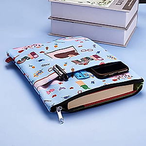 Book Sleeve for Book Lovers, Bibliophile Book Protector, Book Covers for Paperbacks, Washable Fabric, Book Sleeves with Zipper, Medium 11 Inch X 8.7 Inch