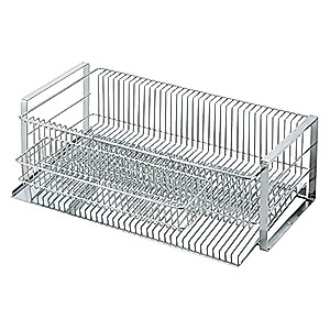 下村企販 Shimomura Kihan 35728 Tsubamesanjo Dish Rack, Slim, Vertical Storage, Made in Japan, Stainless Steel, Chopsticks Rest Included