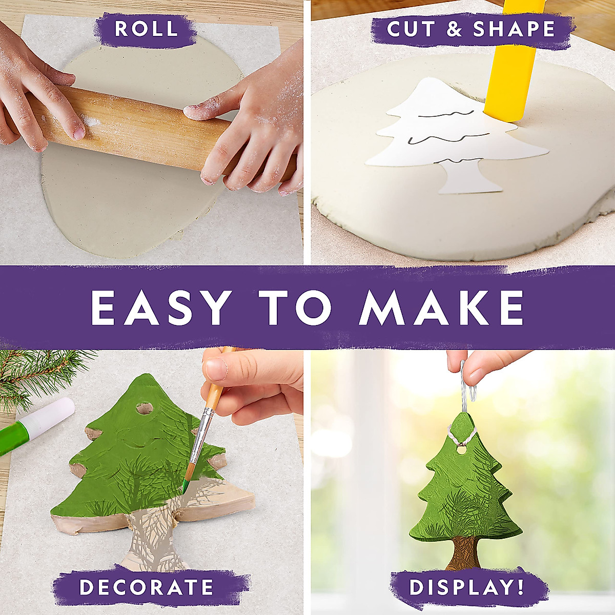 NATIONAL GEOGRAPHIC Modeling Clay Arts & Crafts Kit - Air Dry Clay for Kids Craft Kit with 2 lb. Clay, Sculpting Tool, Paints & More, Make Your Own Clay Creations, Ornaments, and Other Air Dry Pottery