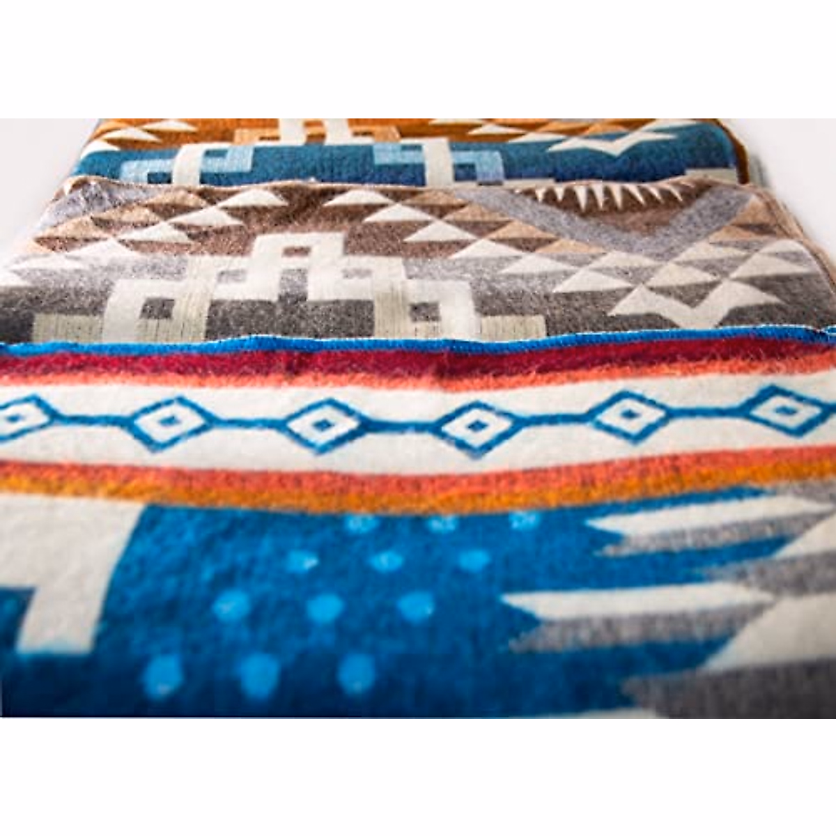 ALPAKITAS Blanket Throw | Large, Beautiful, Warm, Variegated | 90 x 75 inches | Ultra-Soft, Hypoallergenic and Breathable | Non-Itchy or Scratchy Fabric (Ancestral Design Light Gray)