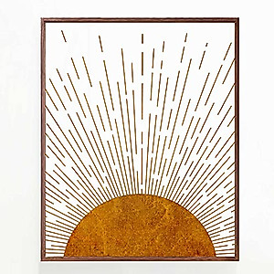 Sun Ray Art Prints Boho Bedroom Wall Decor Minimalist Decor Sun Prints Mid Century Modern Decor Living Room Prints Set of 3 Prints UNFRAMED 11X14INCH