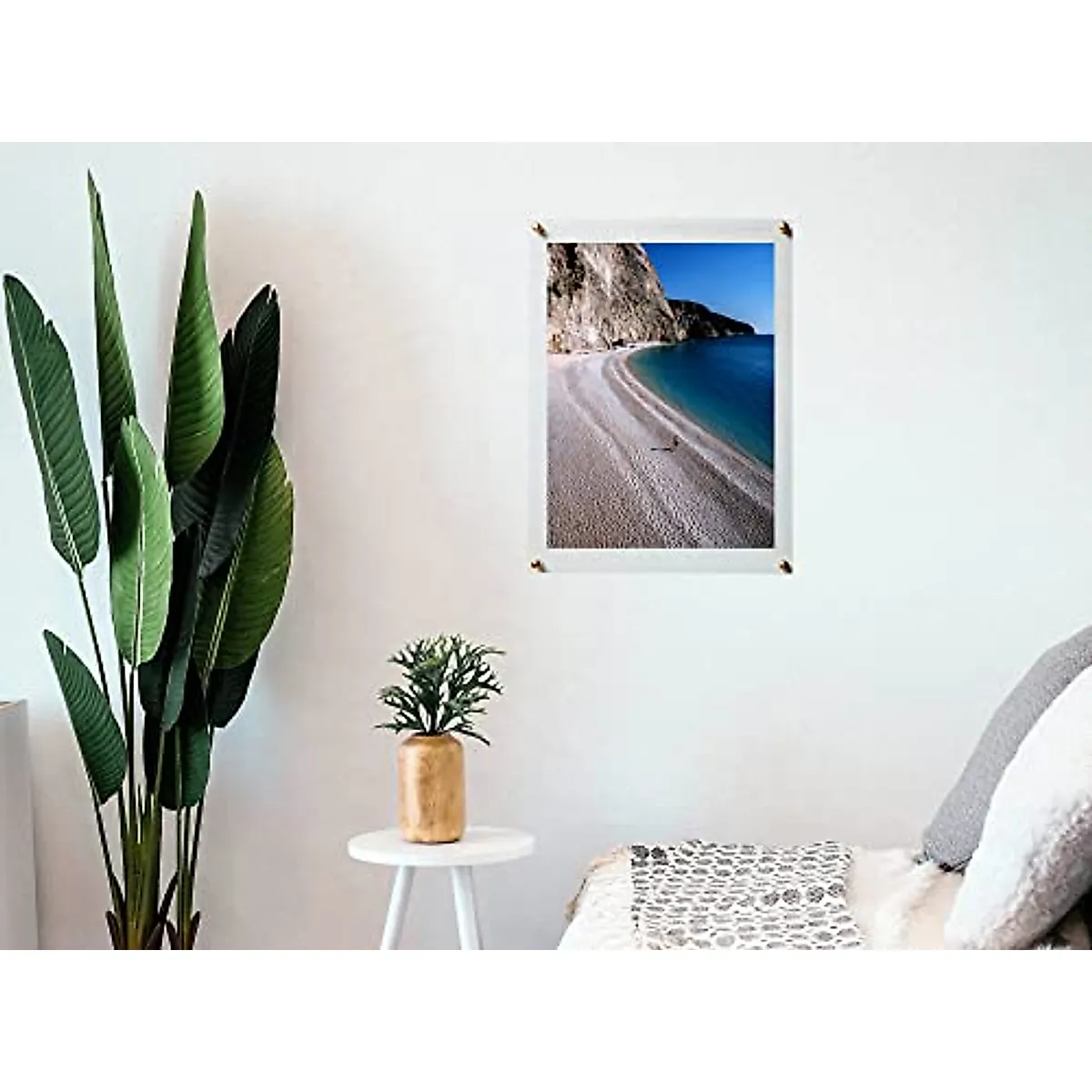 COOL MODERN FRAMES 16x20" Clear Double Panel Floating Acrylic Picture Frame Display with Gold Hardware for Displaying Art and Photos on Wall