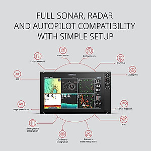 Simrad NSS16 Evo3S - 16-inch Multifunction Fish Finder Chartplotter with Preloaded C-MAP US Enhanced Charts