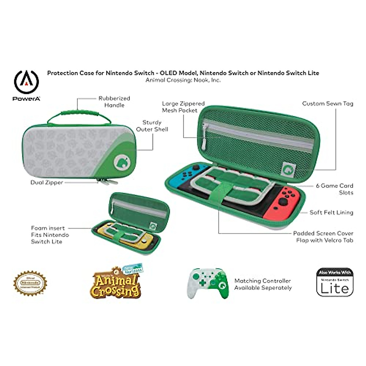 PowerA Protection Case for Nintendo Switch or Nintendo Switch Lite - Animal Crossing: Nook Inc., protective case, gaming case, console case, carry case