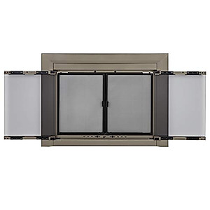 Pleasant Hearth CB-3301 Colby Fireplace Glass Door, Sunlight Nickel, Medium
