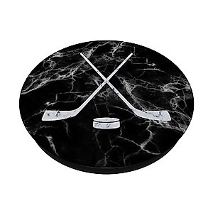 Hockey White Blue Black Pattern - Hockey PopSockets PopGrip: Swappable Grip for Phones & Tablets PopSockets Standard PopGrip