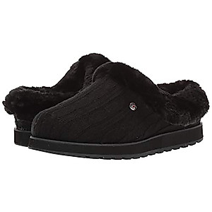 Skechers Women's Ice Angel Slipper, Black/Black, 9