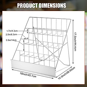 Sintuff Book Display Rack 4-Tiered Book Display Stand 18" Book Signing Wire Rack Tabletop Cd Display Countertop Comic Book Magazine Rack for Library Classroom Picture Literature Brochure(White)