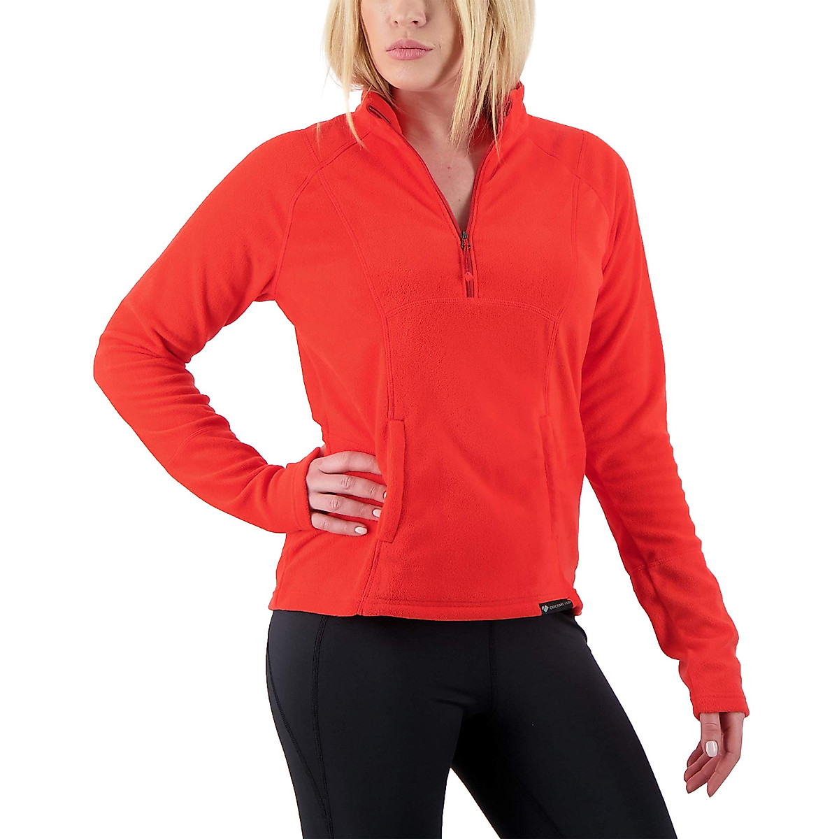Obermeyer Womens Sonja 1/4 Zip Fleece, Hibiscus, X-Small