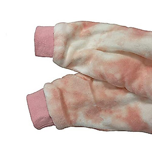 Dreamscene Tie Dye Pastel Hooded Hoodie Blanket Oversized Pullover Soft Sherpa Fleece Comfy Wearable Blanket Throw Giant Sweatshirt for Girls Teens Women Adults, One Size - Blush Pink