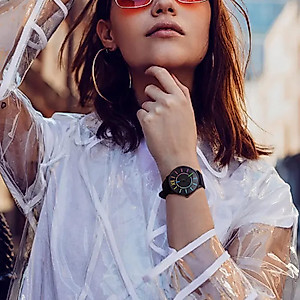 Bisley Unisex Black Watch Silicone Bands Rainbow Watch Waterproof Analog Watches