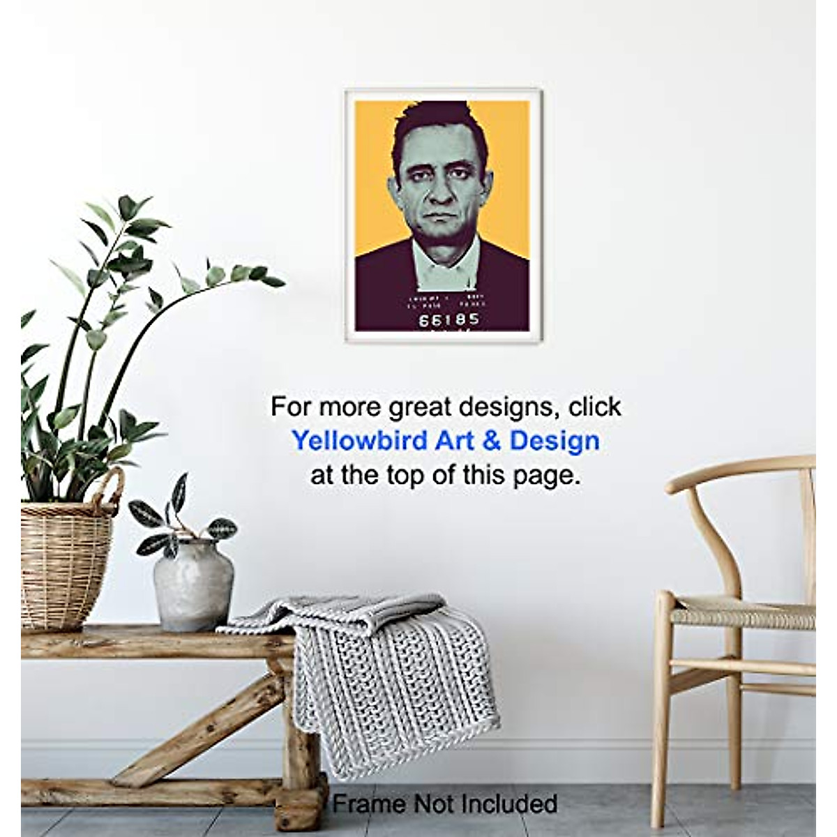 Johnny Cash Folsom Prison Mugshot Poster - 8x10 Andy Warhol Pop Art Wall Art Sign - Cool Unique Modern Home Decor for Living Room, Bedroom, Office - Gift for Country Music, Nashville Fans, Men, Women