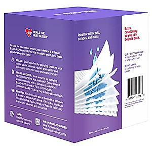 Band-Aid Brand Absorbent Cushion Care Sterile Square Gauze Pads for First Aid Protection of Minor Cuts, Scrapes & Burns, Non-Adhesive, Wound Care Dressing Pads, Large, 4 in x 4 in, 25 ct